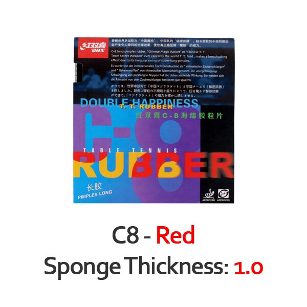 DHS C8 / C-8 Pips-long DHS Table Tennis Rubber LON... – Vicedeal