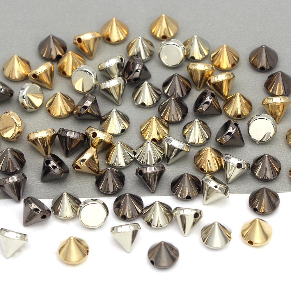100Pcs Zilver Goud Zwart Studs Spikes Kegel Plasti... – Vicedeal