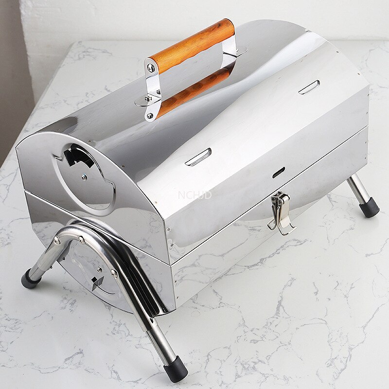 Stainless Steel Wood Grill Portable Folding Simple... – Vicedeal