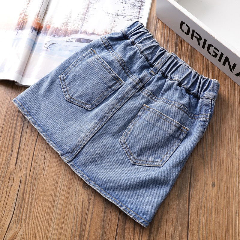Pure Color Baby Girls Jeans Skirts Summer Children... – Grandado