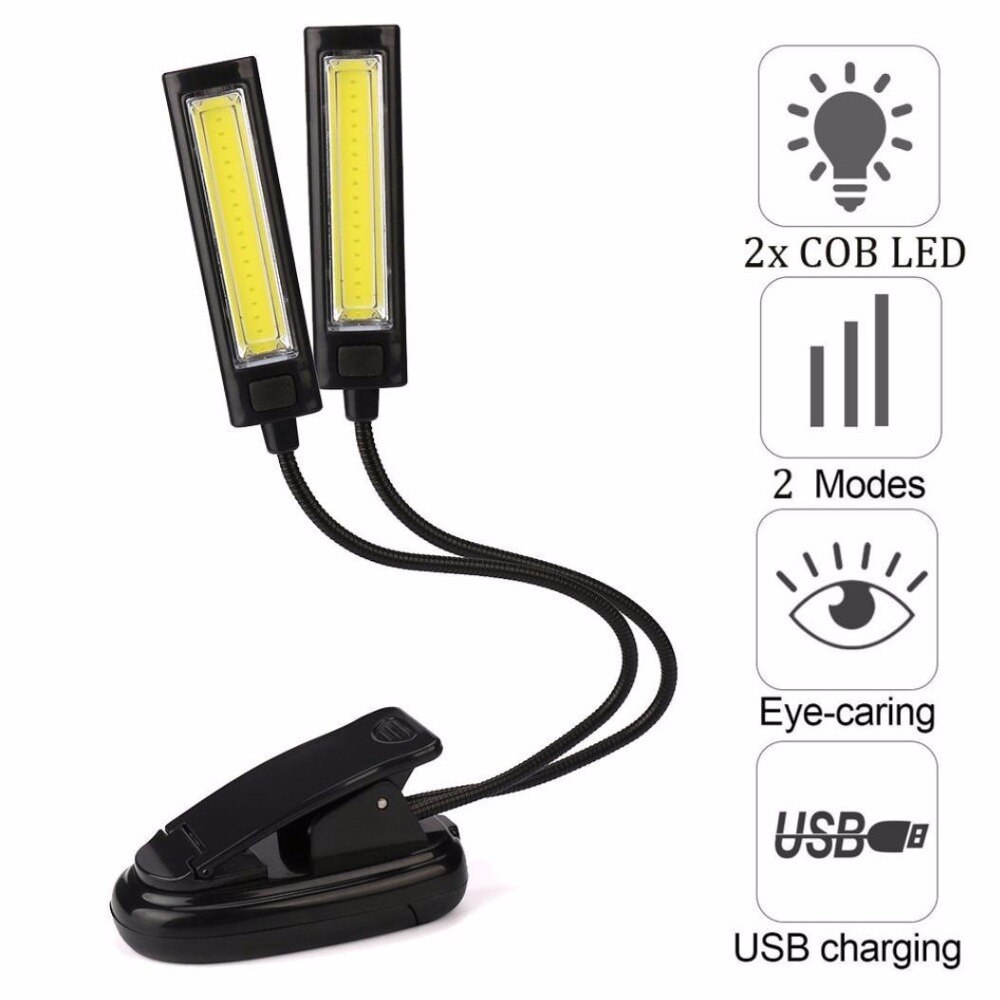 Dual LED Schreibtisch Lampe Flexible Clip USB LED ... – Vicedeal