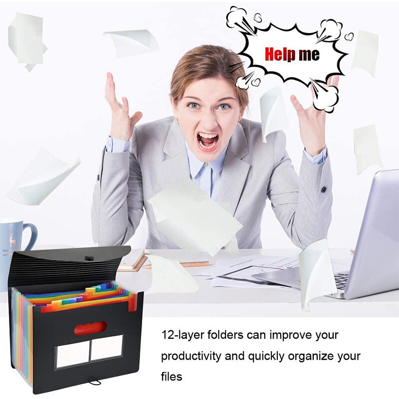 Expanding File Folder 12 Pockets File Organizer Fi... – Grandado