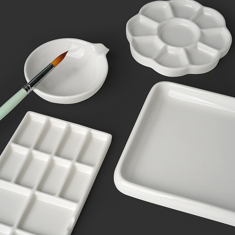 Ceramic Multi-Grid Palette Watercolor Gouache Pain... – Grandado