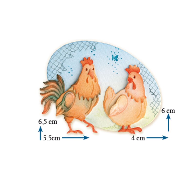 Udstansninger til kylling/hane til kortfremstilling animalske ...