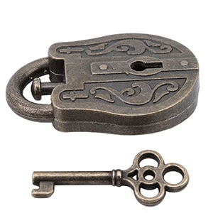 Vintage Metal Cast God Lock Key Puzzle for Childre... – Grandado