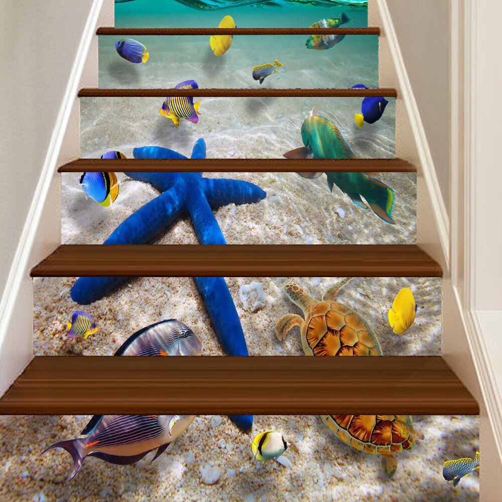 Fish Stairs Stickers Underwater World Self Adhesiv... – Grandado