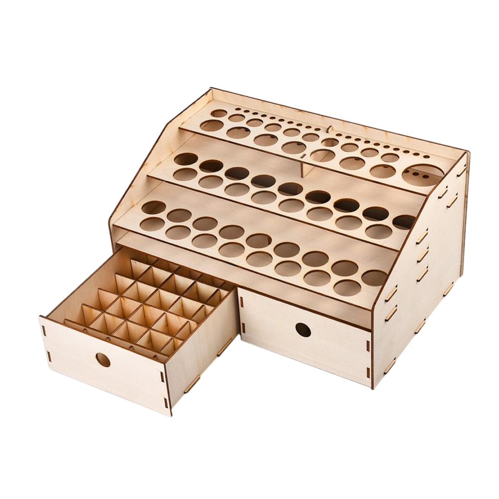 Natural Wooden Paint Rack Stand Pigment Ink Bottle... – Grandado