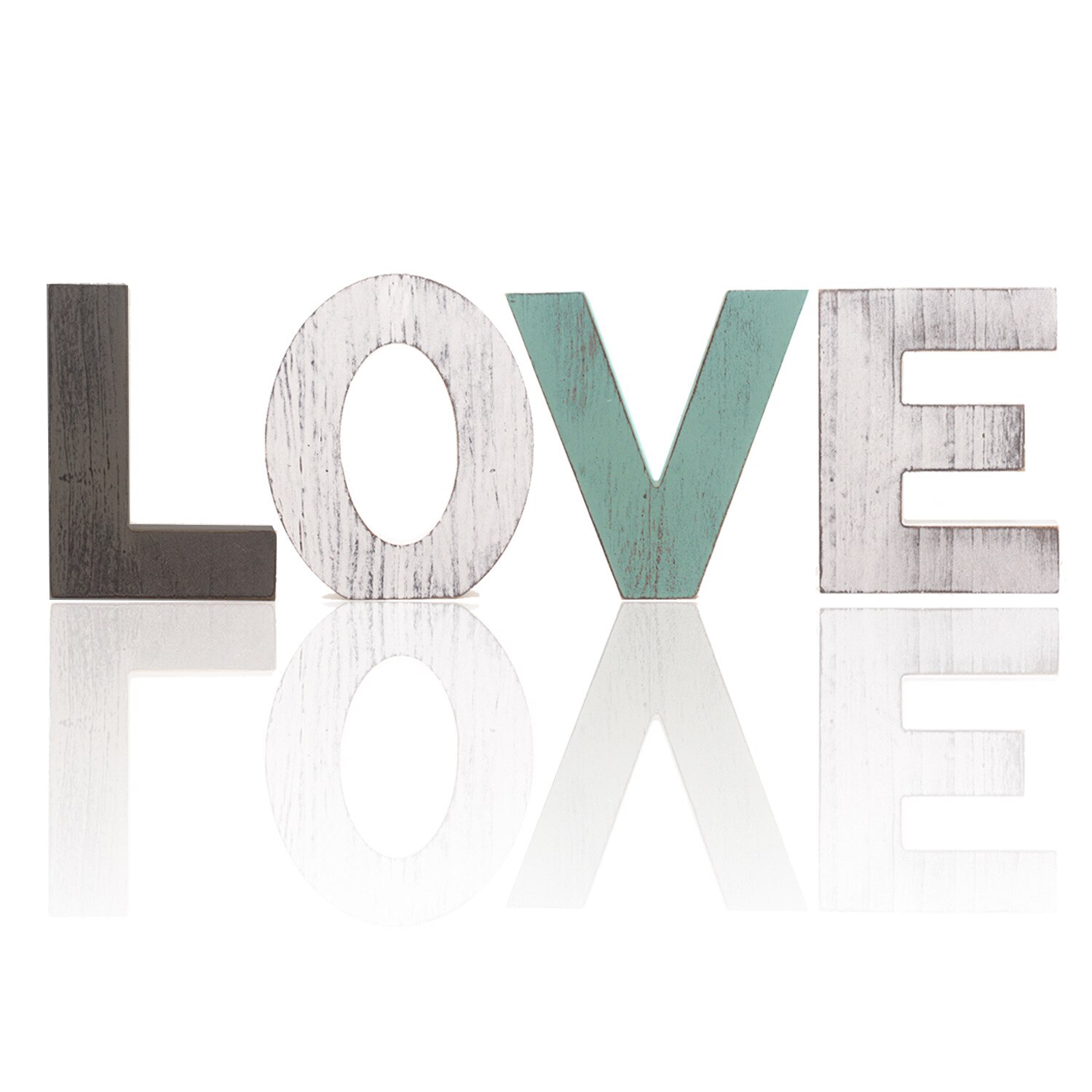 Multi Colored Wood Block Love Sign, Decorative Woo... – Grandado