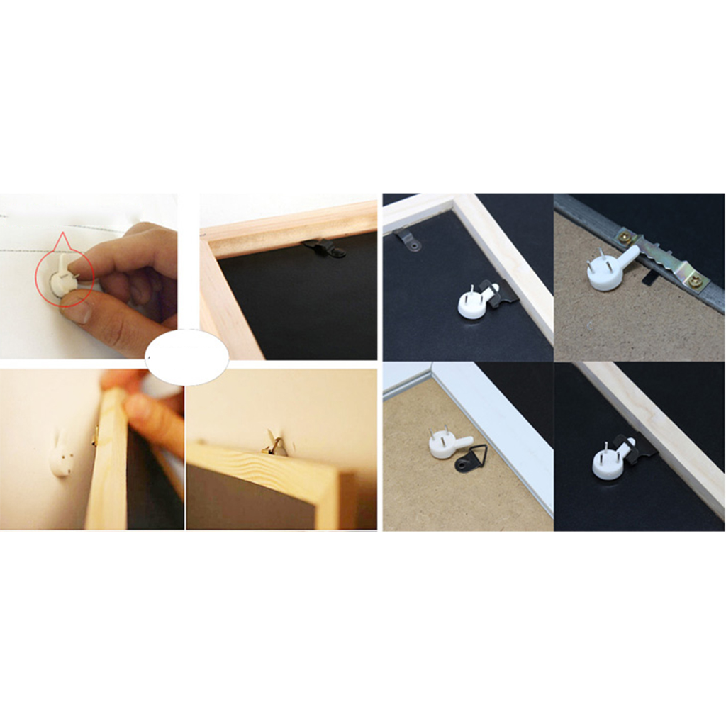 100 Pcs White Painting Photo Frame Hook Plastic In... – Grandado