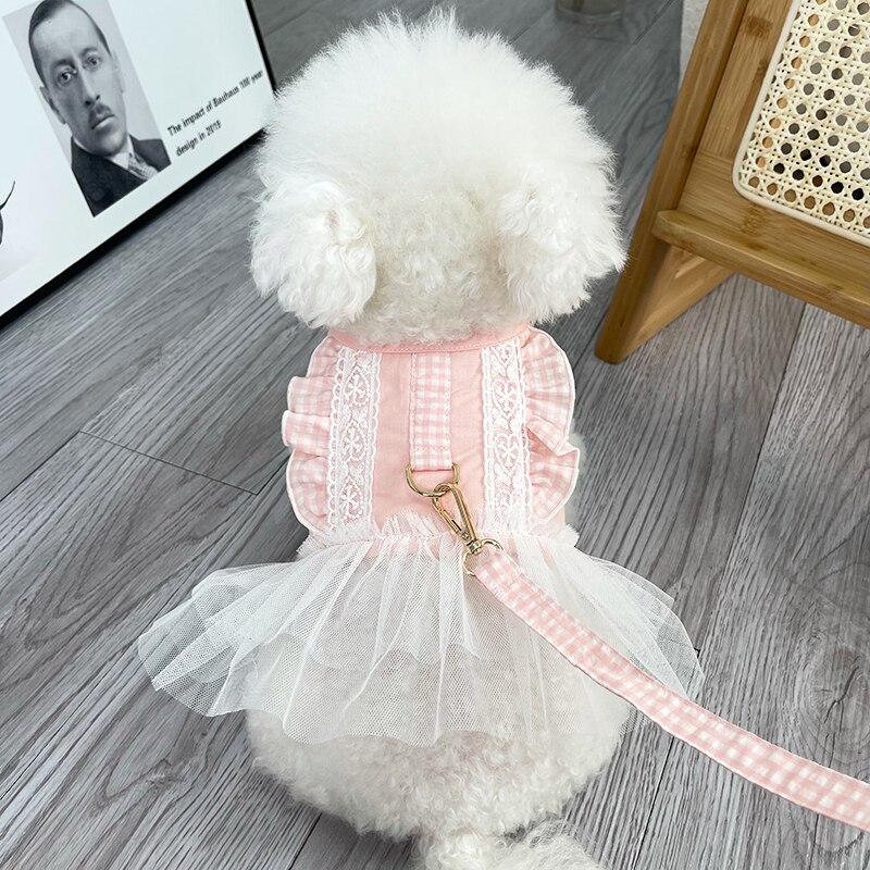 Dog Cat Harness Leash Set Cute Lace Floral Pet Har... – Grandado