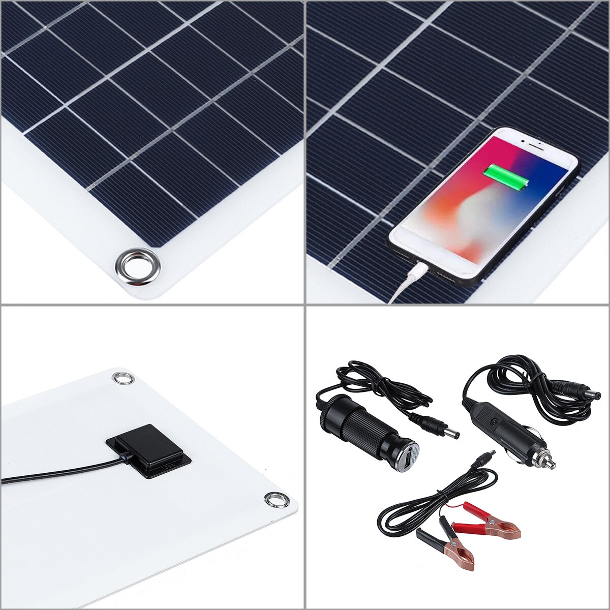 30W 12V Solar Panel Kit 2 USB Port Off Grid Monocr... – Vicedeal