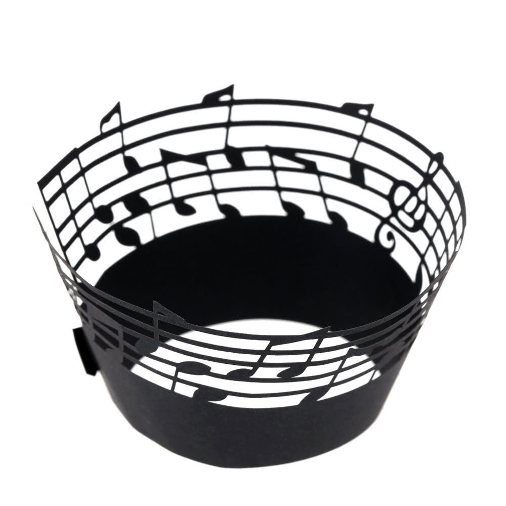 Cupcake Wrapper Music Notes Muffin Cups Wedding Bi... – Grandado