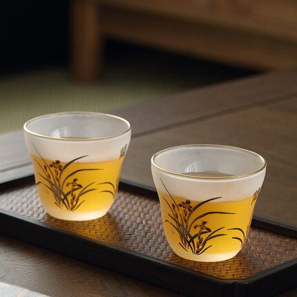 2 pcs Japanese Style Matte Glass Cups 50ml Small H... – Vicedeal