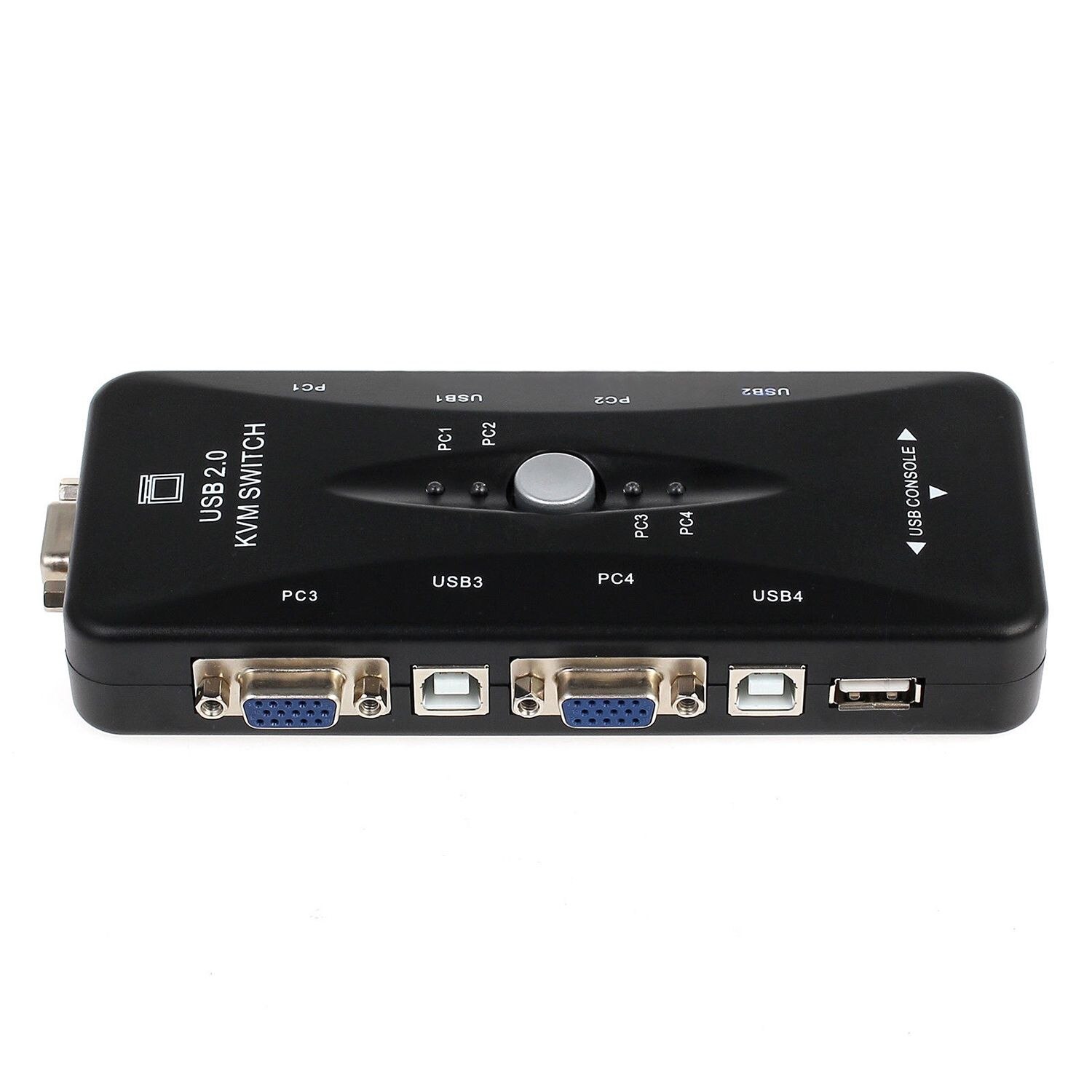 4 Port USB 2.0 KVM Switch Box + 4 KVM Kabel Tastat... – Grandado