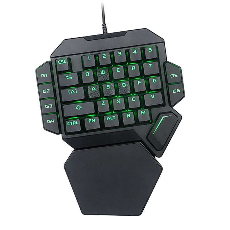 Single Hand Gaming Keyboard 35Keys RGB Luminous Ba... – Grandado