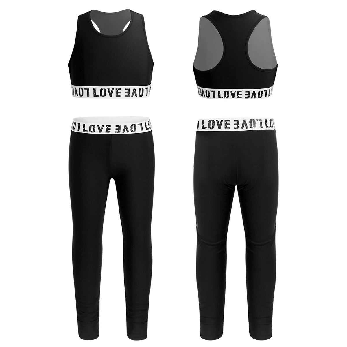 Kids Girls Clothes Letter Print Sport Tanks Top wi... – Grandado