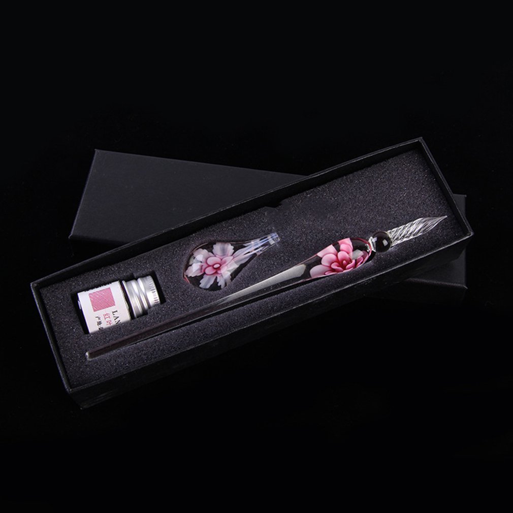 Glass Dip Crystal Pen Signature Ink Flower for Wri... – Grandado
