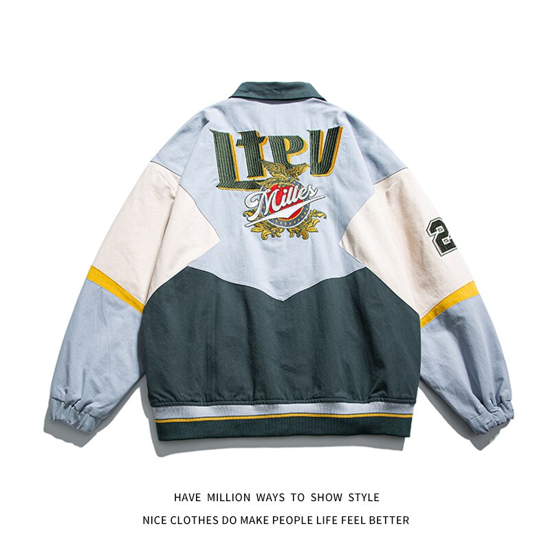 Multi Kleur Embroid Herfst Jas Man Hip Hop 2022 Ov... – Grandado