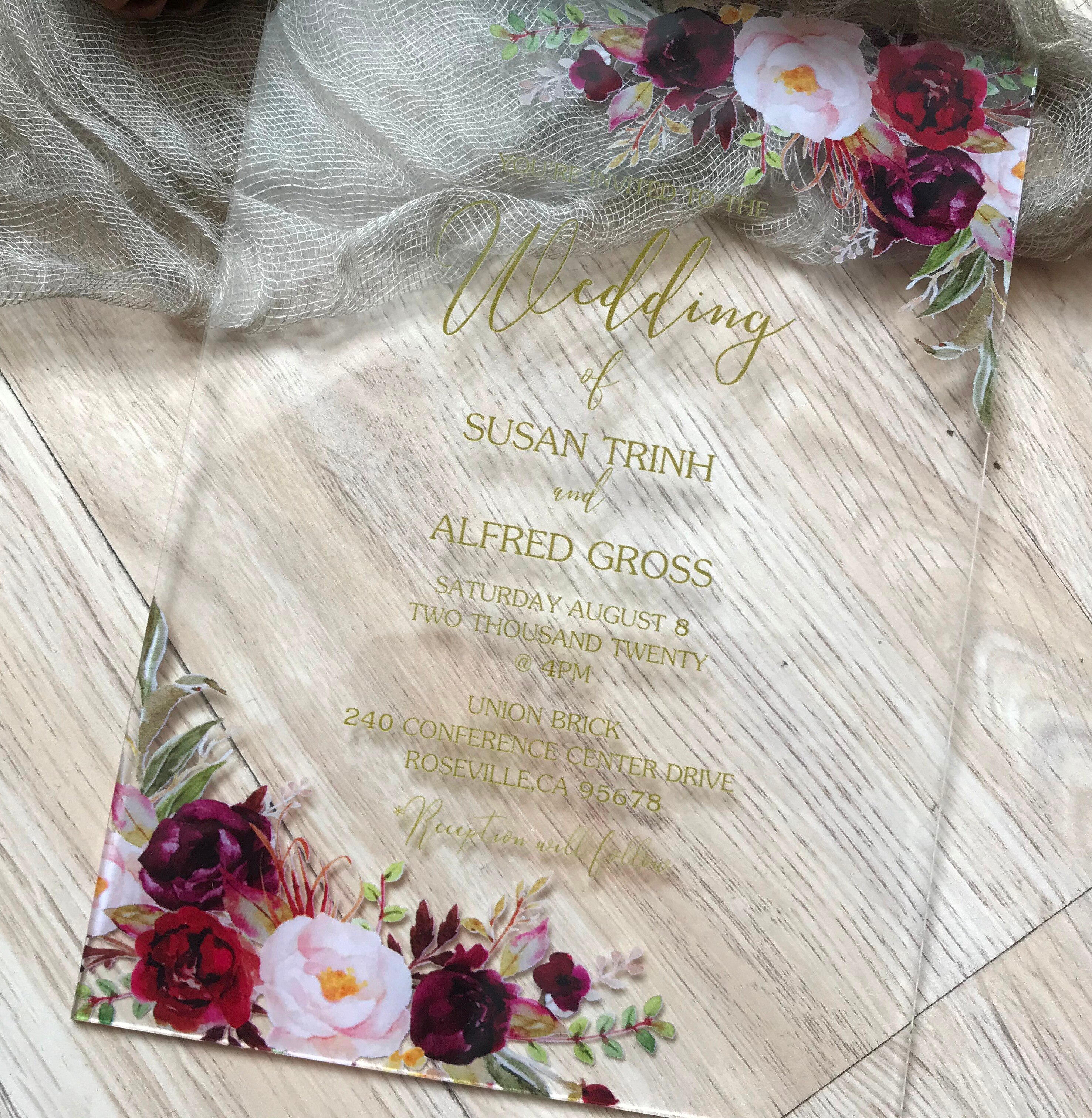 Custom 10pcs Acrylic Wedding Invitation, Acrylic I... – Grandado