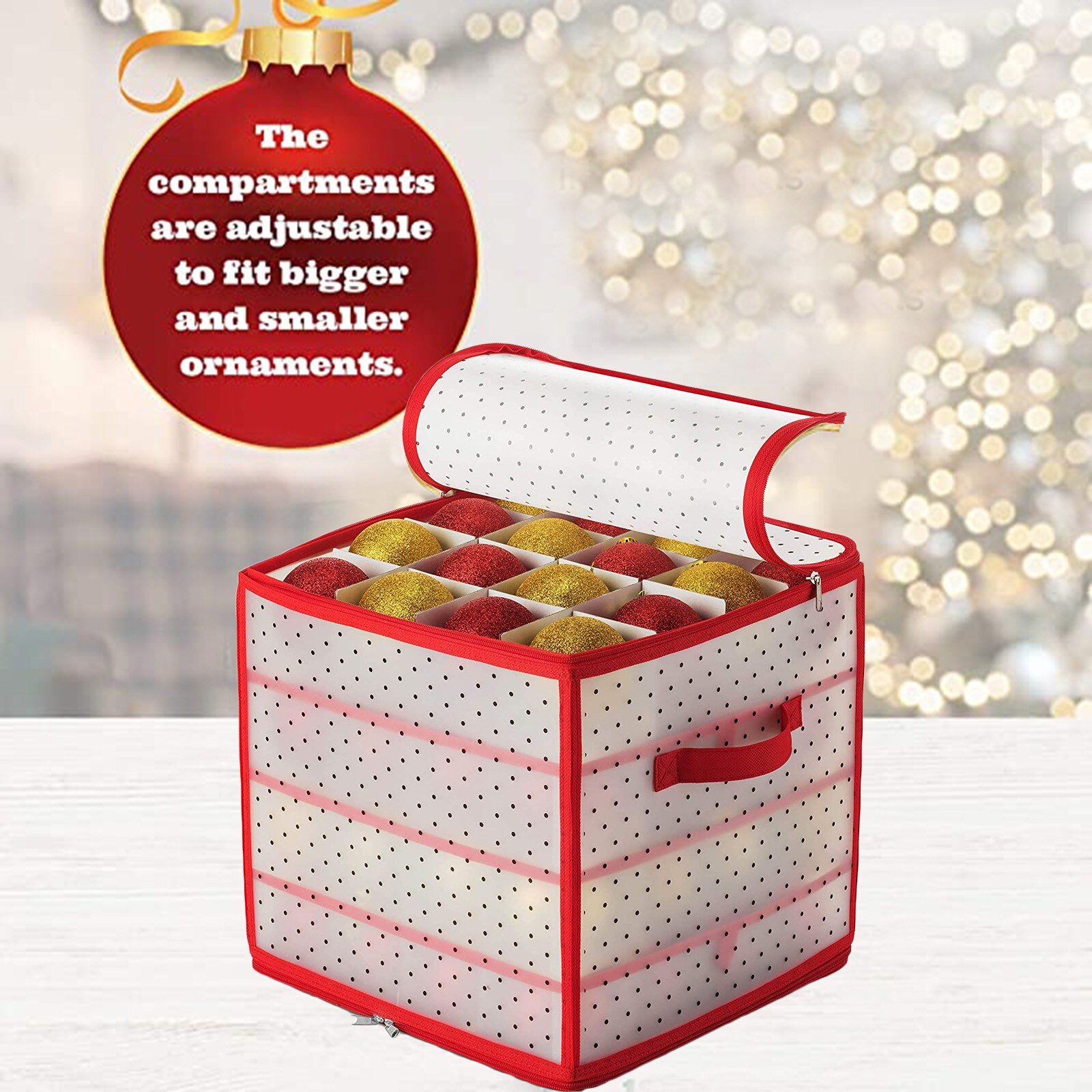Ornament 64 Baubles Storage Box Ornament Xmas Tree... – Grandado