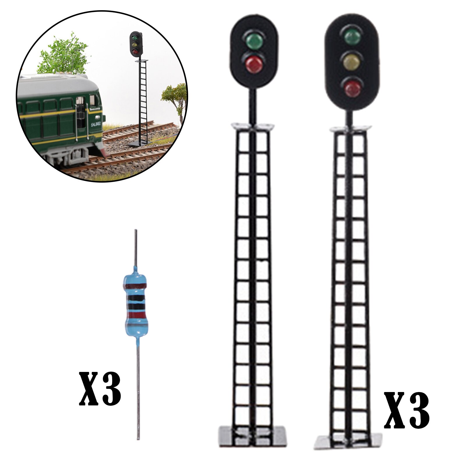 3PCS Model Railroad Train Signals Light Traffic Li... – Grandado