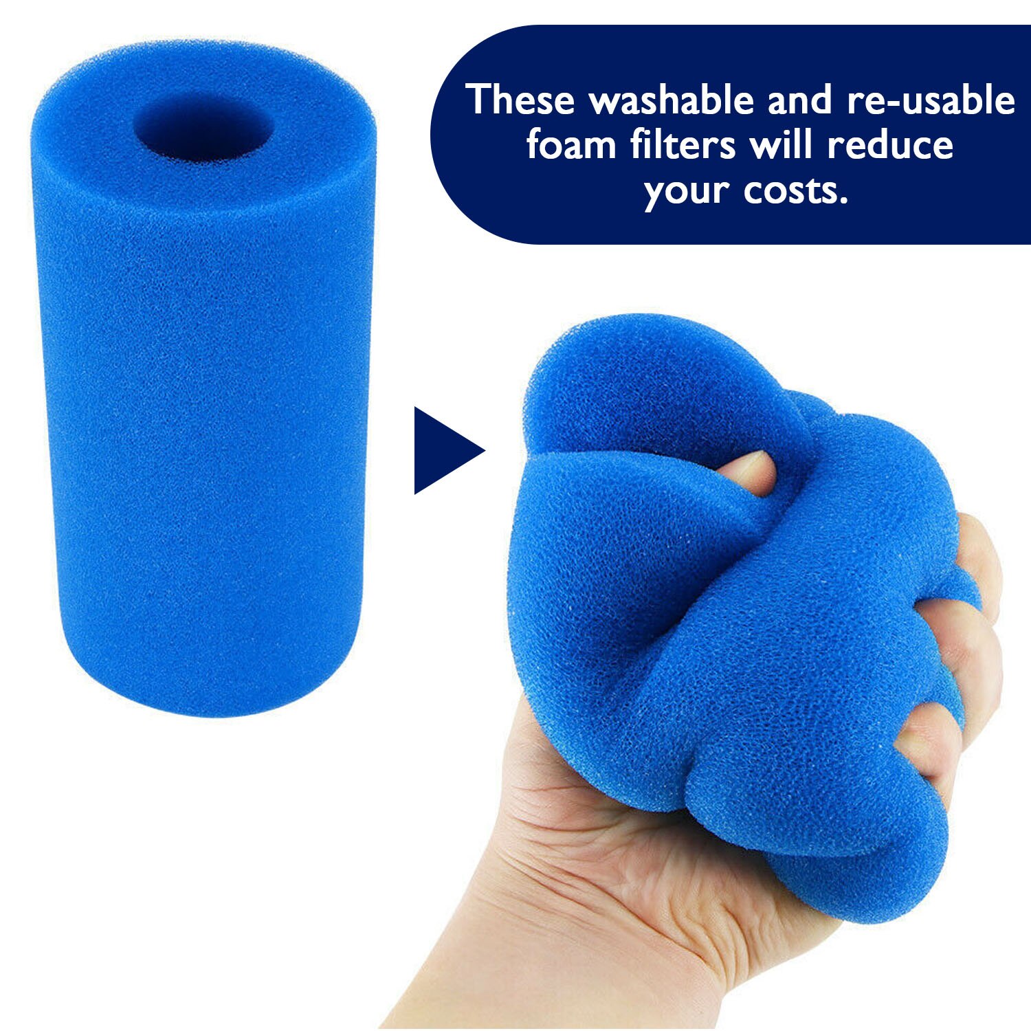 2Pcs Zwembad Filter Foam Cartridge Herbruikbare Wa... – Grandado