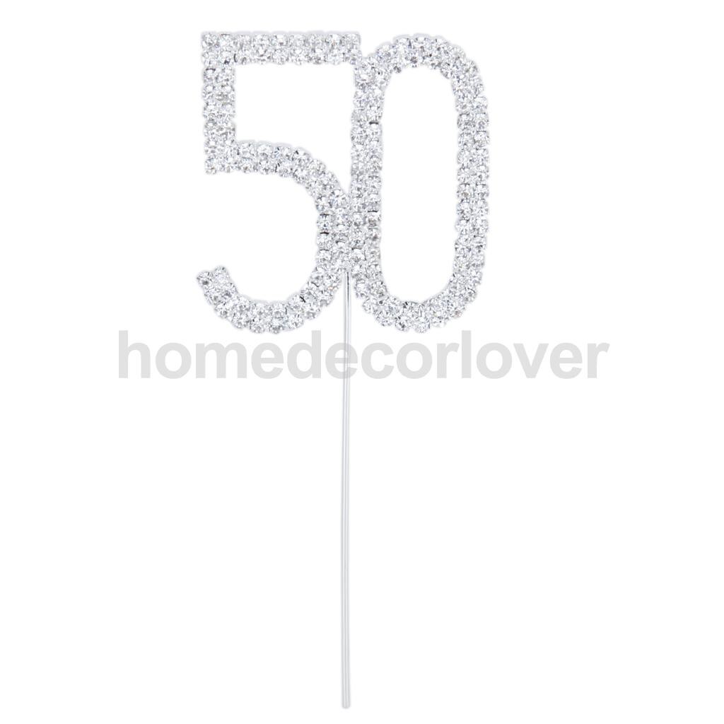 Silver Crystal Rhinestone 50th Anniversary Wedding... – Grandado