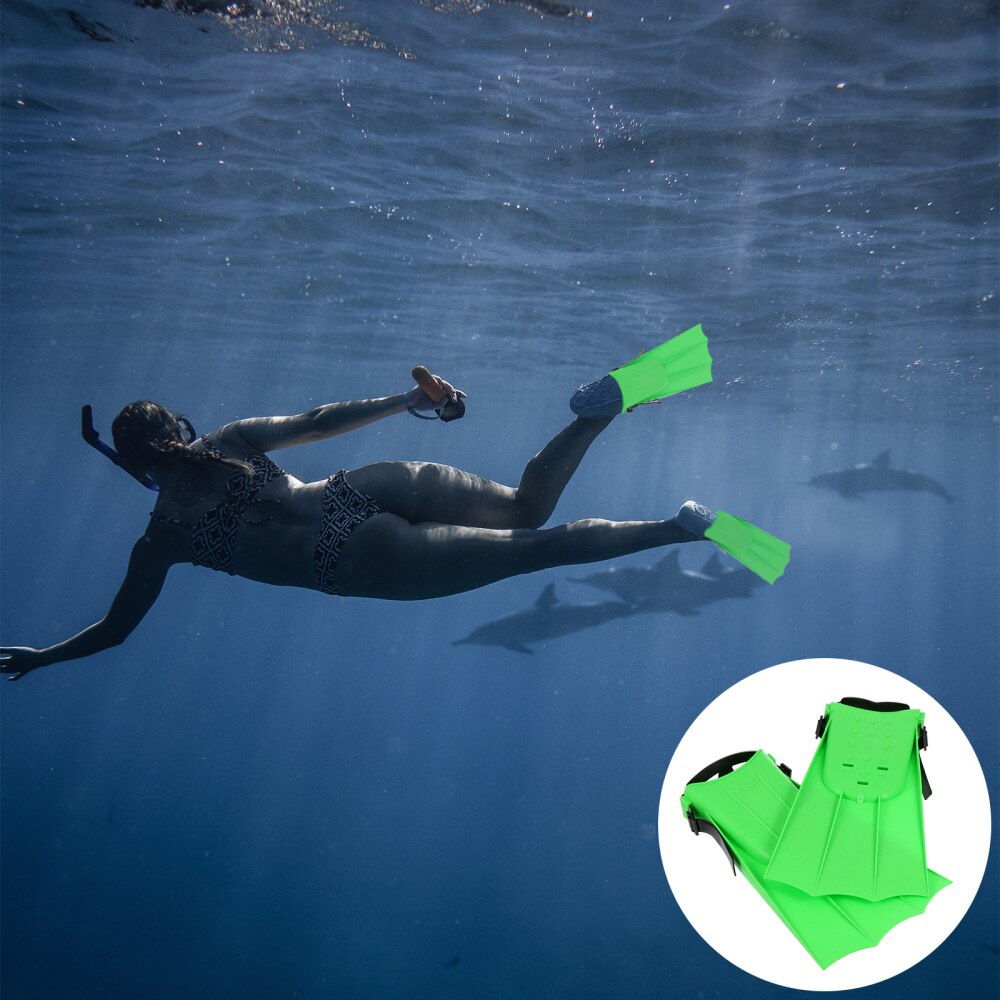 1 Pair Unisex Swim Fins Rubber Short Flippers Adul... – Grandado