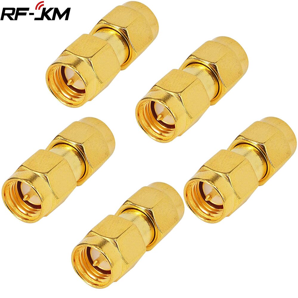 5 pcs Gold Tone SMA Male to SMA Male Plug RF Coaxi... – Grandado