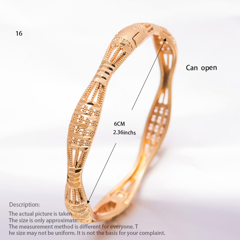 24K Dubai Armbänder Armreifen frauen Mädchen Gold ... – Vicedeal