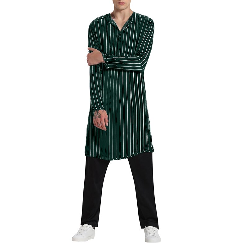 Mannen Lange Shirts Gestreepte Vintage Lange Mouwe... – Vicedeal