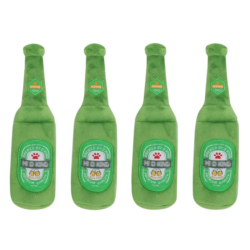 Dog Toys Plush Squeaky Beer Bottle And Glass Shape... – Grandado