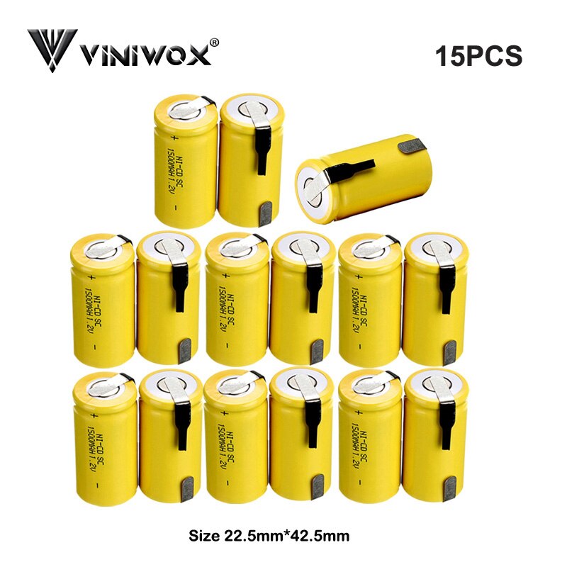 Subc Ni-CD 1.2V 1500mAh SC Oplaadbare batterijen P... – Grandado