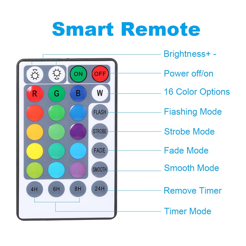 10 Led Remote Controlled RGB Submersible Light Bat... – Grandado