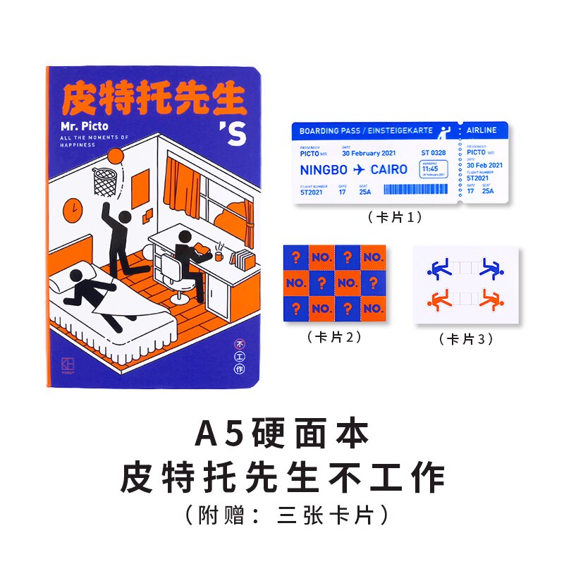 Kinbor Mr. Picto A5-cuaderno cuadrado, diario para... – Grandado