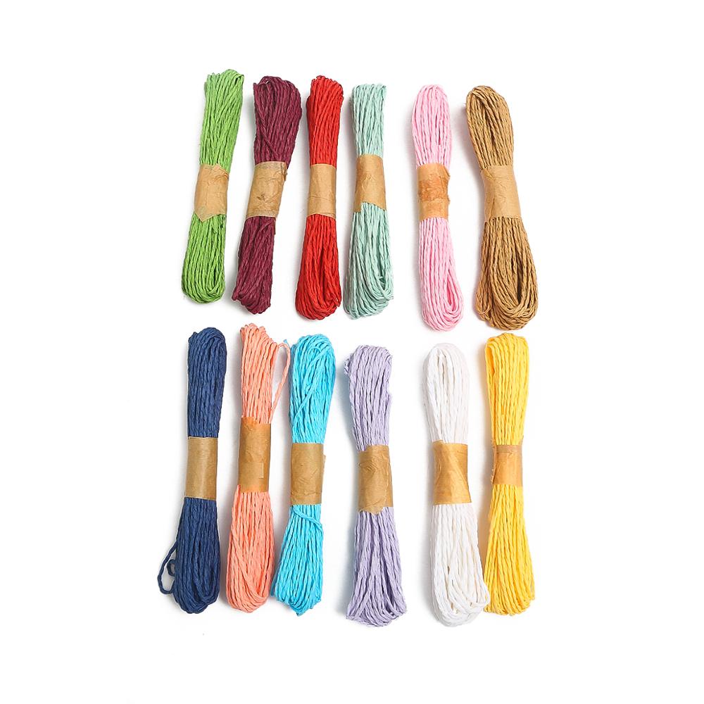 12 stuks/set dubbelkleurig papier touw touw diy ha... – Grandado