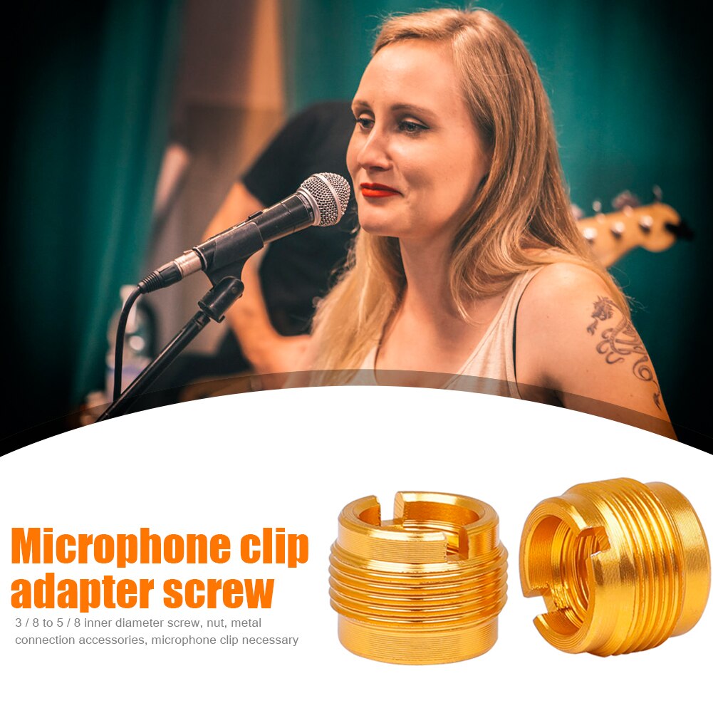 2pcs 3/8 to 5/8 Mic Screw Clip Adapter Connector M... – Vicedeal