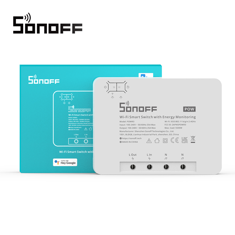 SONOFF POW R3 WiFi Smart Switch 25A 5500W Power Me... – Grandado