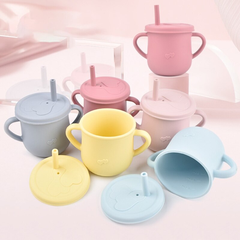 HX5D Baby Feeding Straw Cup Learning Drinking Sili... – Vicedeal