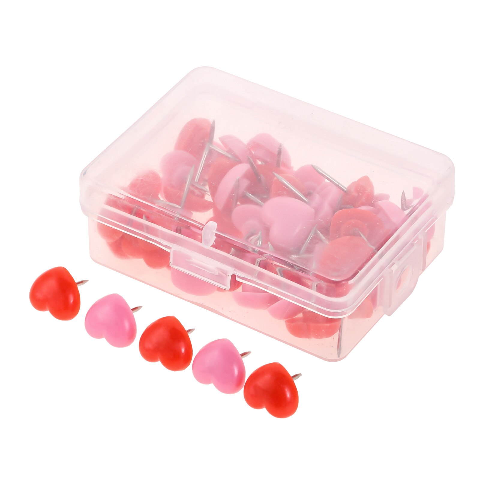 50Pcs Red/Pink Heart Shape Push Pins Plastic Push ... – Grandado
