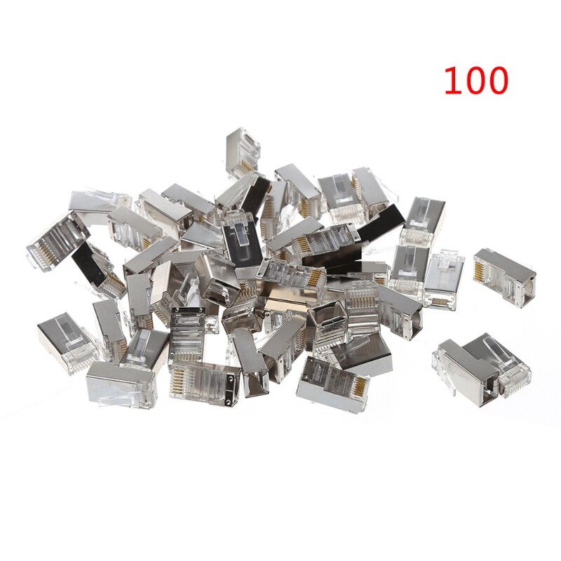 50/100Pcs CAT5 RJ45 8-Pin Geschirmt Modular Stecke... – Vicedeal