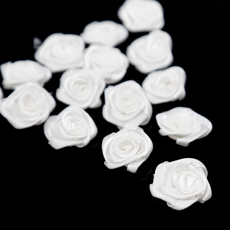 100 stks/partij Mini Satijnen Lint Rose Bloem Roze... – Grandado