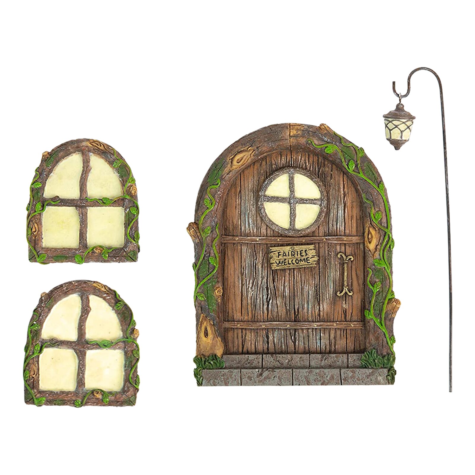 Miniature Fairy Elf Home Door and Windows Cute Tre... – Vicedeal