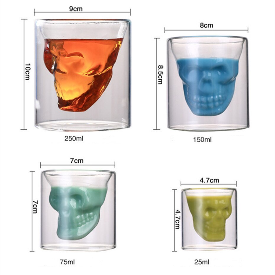 Cups 25Ml-250Ml Dubbele Muur Schedel Skelet Whisky... – Vicedeal