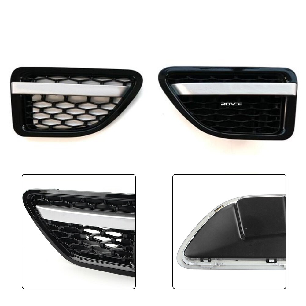 Side Vent Grille Air Vent Black & Sliver Car G... – Grandado