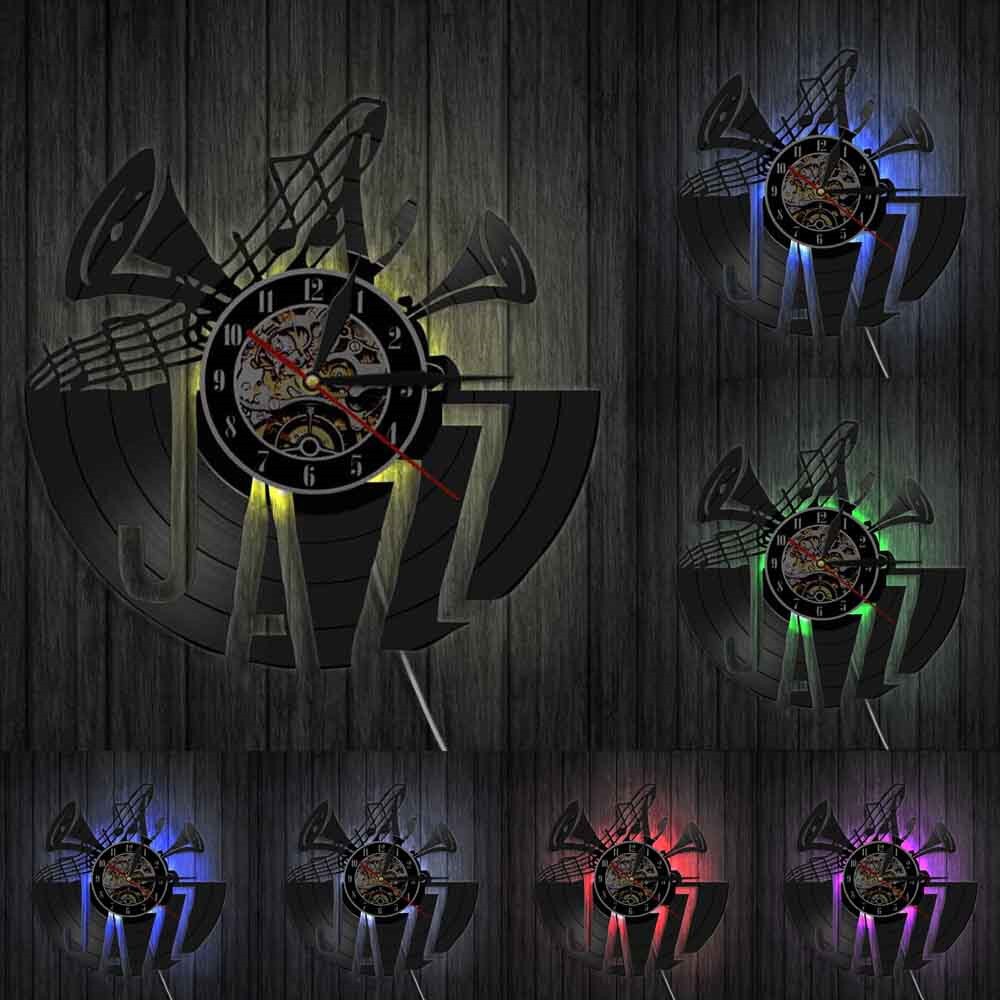 Jazz Vinyl Record Wall Clock Modern LED Backlight ... – Vicedeal