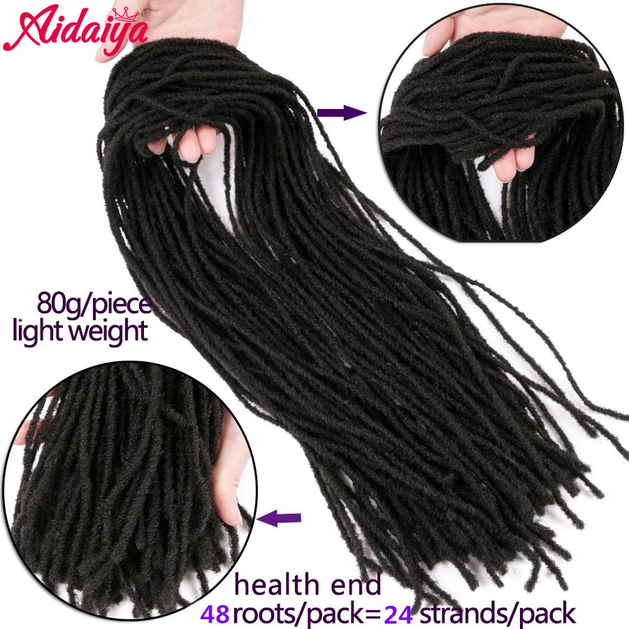 Aidaiya faux locs crochet hair 1B dreadlocks Synth... – Vicedeal