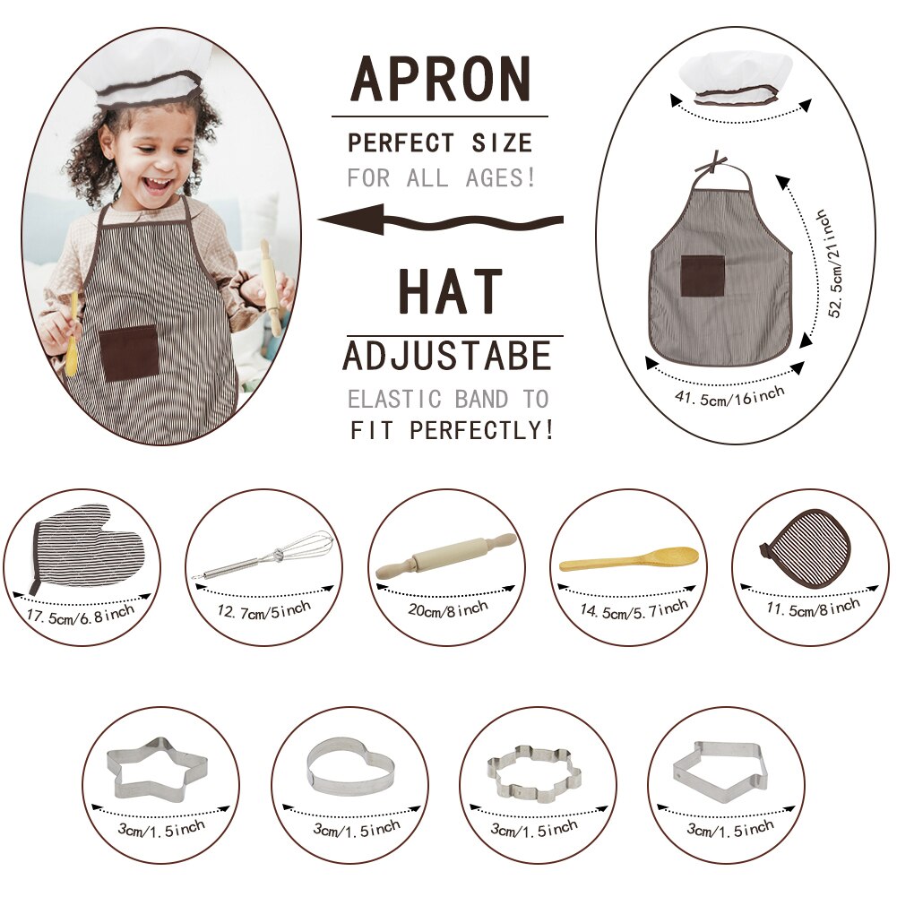 11 Pieces Apron Set Cute Apron with Chef Hat Bakin... – Grandado