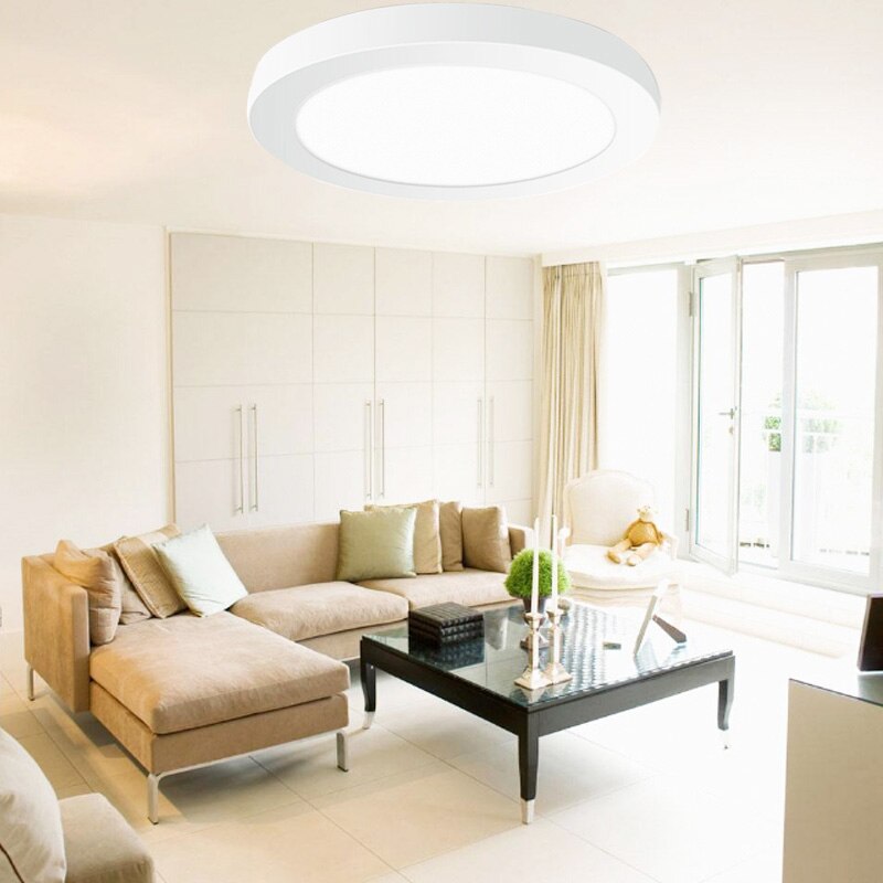 White Black 5W 10W 15W 20W LED Aluminium Round pan... – Grandado