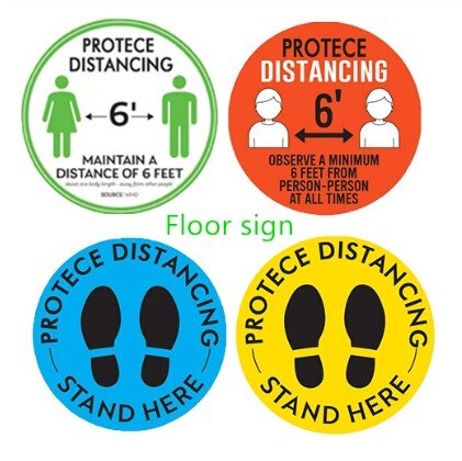 Safety Floor Sign Stand Sticker Social Distancing ... – Grandado